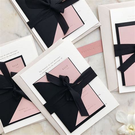 Black Pink Gold Modern Wedding Invitations~ Wedding