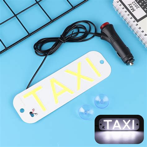 Taxi Light Taxi Led Sign Decor Logo Flashing Hook On Car Window Car