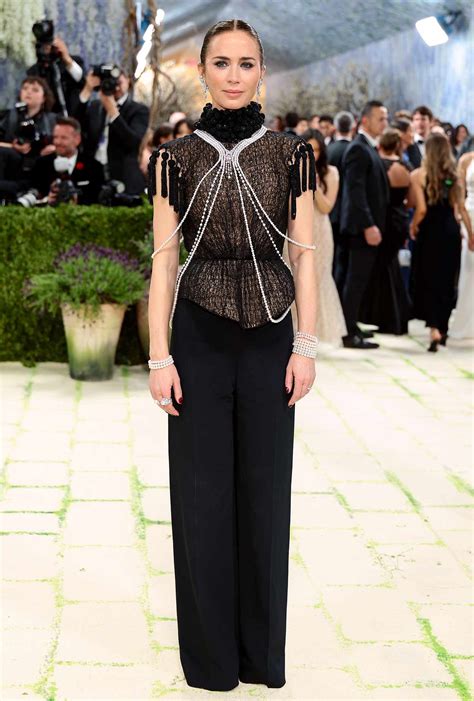 Emily Blunt Shines In Half Million Dollar Pearl Body Necklace At Met
