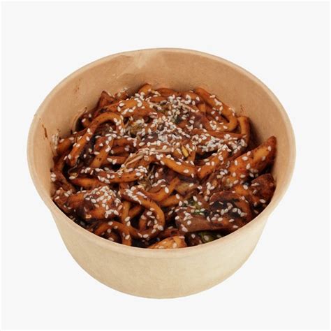 3d Japchae Poke Bowl Lunch Noodles With Korean Chiecken Asian Meal Model Turbosquid 2106208