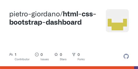 GitHub Pietro Giordano Html Css Bootstrap Dashboard