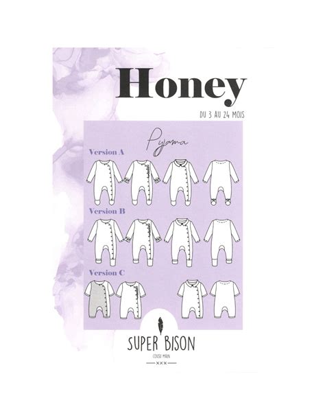 Patron Pochette Bébé Mixte Pyjama Honey Du 3 Au 24 Mois
