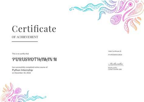 Python Internship2022 Thankyou Purushothaman M