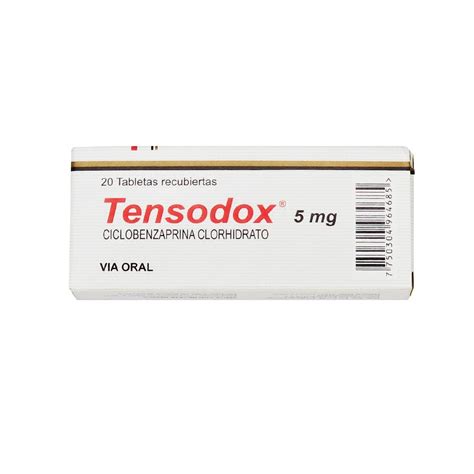 Tensodox 5 Mg Ciclobenzaprina Caja X20und Farmacenter