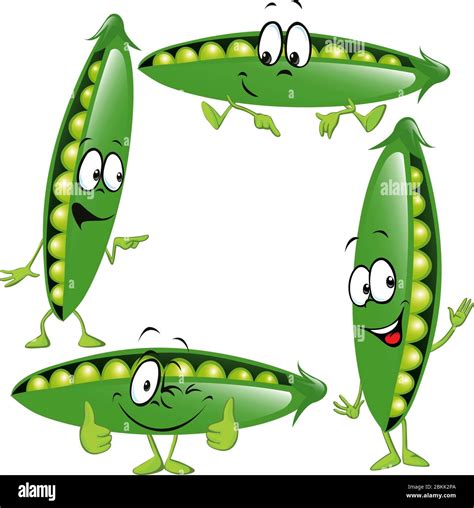 Pea Funny Vector Cartoon Stock Vector Image And Art Alamy