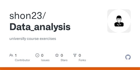 Github Shon23dataanalysis University Course Exercises