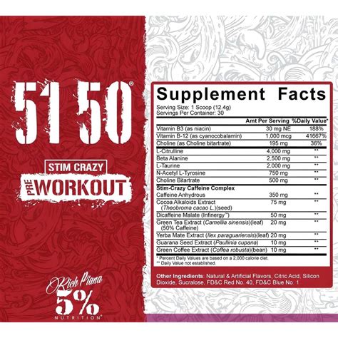 Rich Piana 5 Nutrition 5150 Pre Workout High Stim Formula