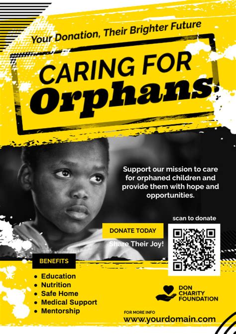 Caring For Orphans Donation Flyer Poster Template Postermywall