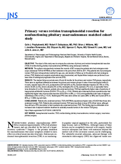 Pdf Primary Versus Revision Transsphenoidal Resection For