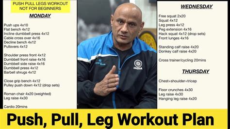 Push Pull Leg Workout Plan Mukesh Gahlot Youtubevideo Youtube