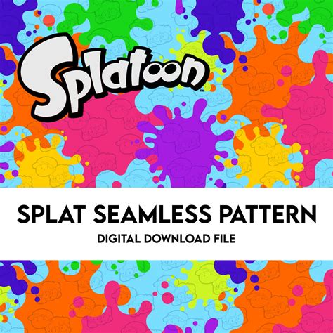 Splatoon Splat Seamless Pattern Digital Download Png Etsy