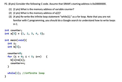 Solved P Pts Consider The Following C Code Assume Chegg