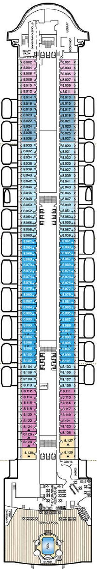 Cunard Queen Mary 2 Deck Plan Deck 8 Balconies