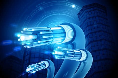 미래 추상 기술 배경에 데이터를 전송하는 광섬유 케이블 0명에 대한 스톡 사진 및 기타 이미지 0명 3차원 형태 개념 Istock