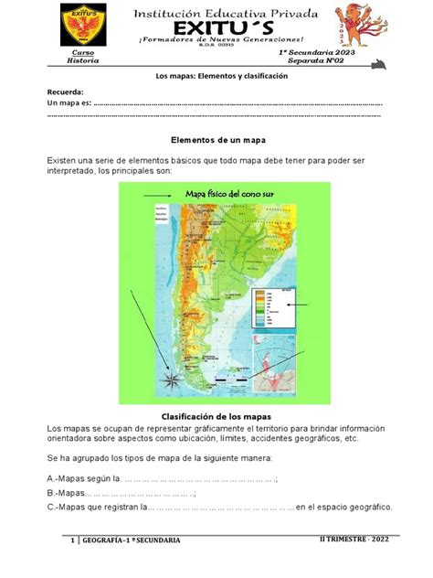 N°2 Elementos Y Clasificación De Los Mapas Pdf Mapa Geografía