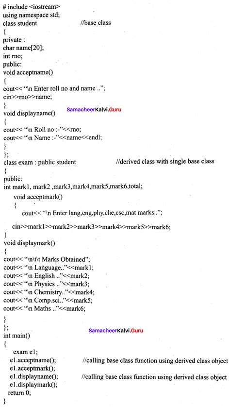 Samacheer Kalvi 11th Computer Science Solutions Chapter 16 Inheritance