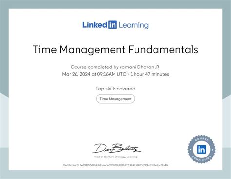 Ramani Dharan R On Linkedin Certificate Of Completion