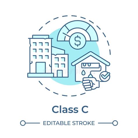 Property Class C Soft Blue Concept Icon Stock Illustration