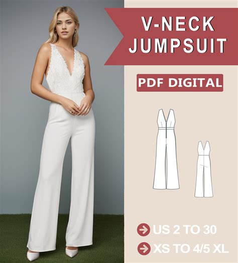 Wide Leg Full Jumpsuit Sewing Pattern Pdf Sewing Pattern Instant