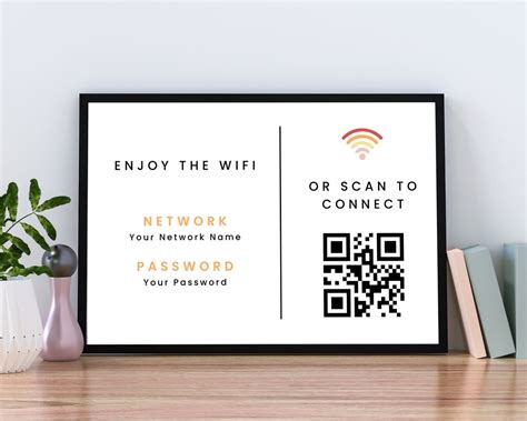 Wifi Password Sign Qr Code Sign Wifi Sign Wifi Qr Codewifi Etsy