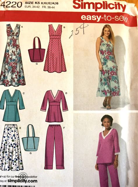 Misses Skirt Cropped Pants Pullover Dress And Bag Sewing Pattern