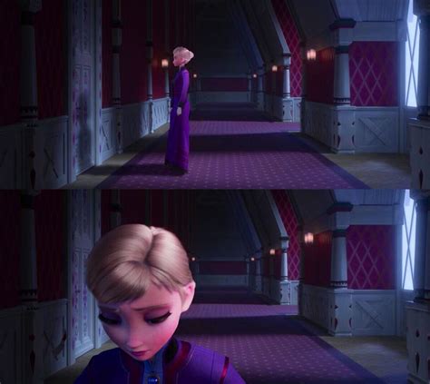 Young Elsa Practicing Her Curtsy Before Heading Downstairs To Bid Her