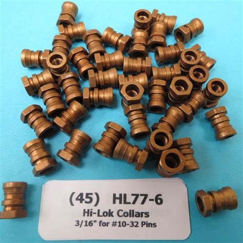 45 New Hl77 6 Hi Lok Collars 3 16” For 10 32 Pins Aircraft Aerospace