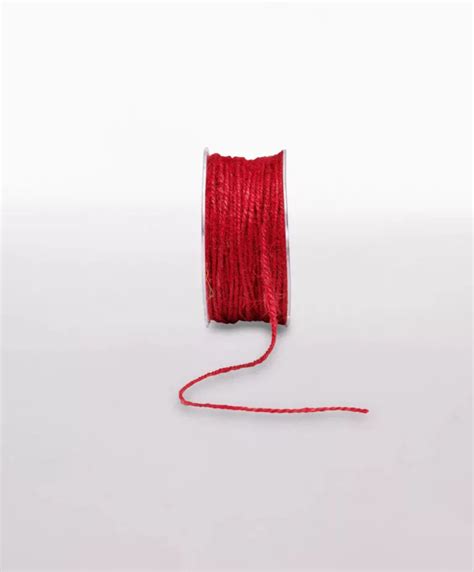 Jute String Rusty Red Ribbon And Blues
