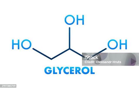 Ilustración De Estructura Molecular De Glicerol O Glicerina Con Fórmula Y Más Vectores Libres De