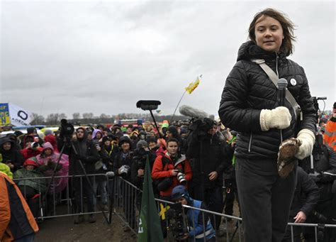 Greta Thunberg Joins Anti Coal Activists At Protest In German Village