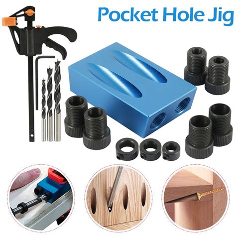 Oblique Hole Drill 15 Degree Angle Dowel Pocket Hole Jig Kit M6 M8 M10