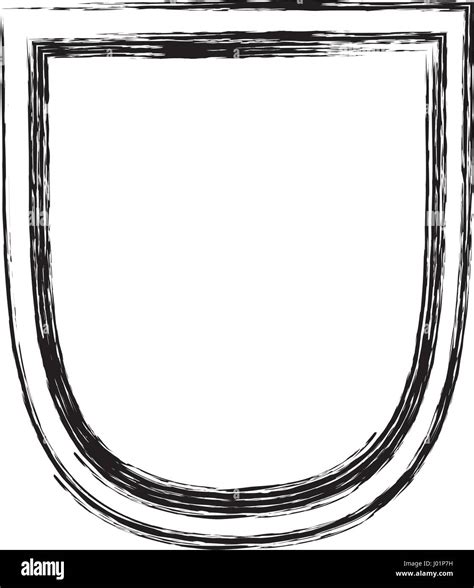 Security Shield Draw Icon Vector Illustration Graphic Design Stock