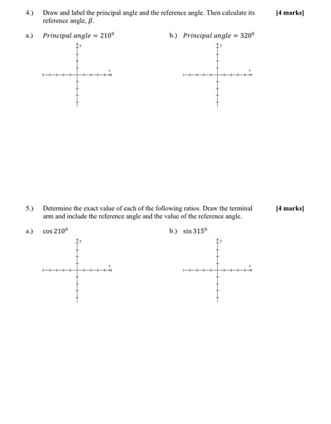 Solved 4 ﻿draw And Label The Principal Angle And The