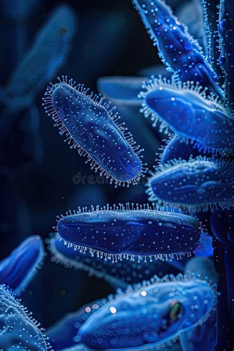 Microbiology Under Microscope Probiotics Bacteria Biology Science Microscopic Stock