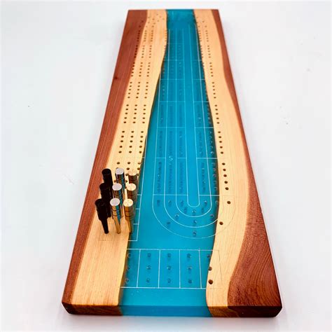Aromatic Cedar Blue Cribbage Board Maple Leaf Wood Co