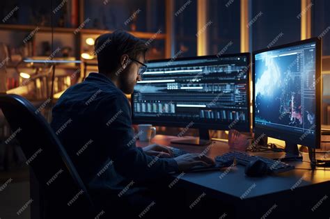 premium ai image professional software developer coding and program