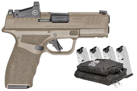 Springfield Hellcat Pro Fde 9mm Pistol With Crimson Trace Optic 5 Magazines And Range Bag