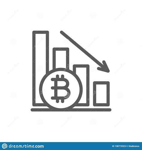 Down Graph Bitcoin Coin Cryptocurrency Line Icon Stock Vector Illustration Of Bitcoin