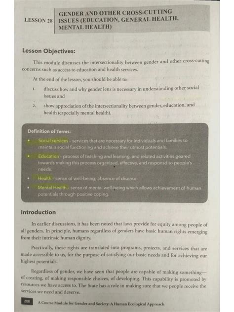 Lesson 28 Gender And Other Cross Cutting Issues Education General