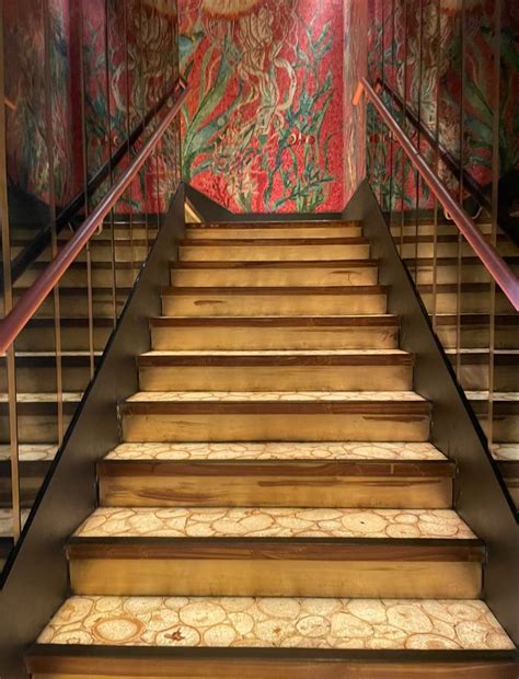 Cute Staircase With Decorative Wallpaper