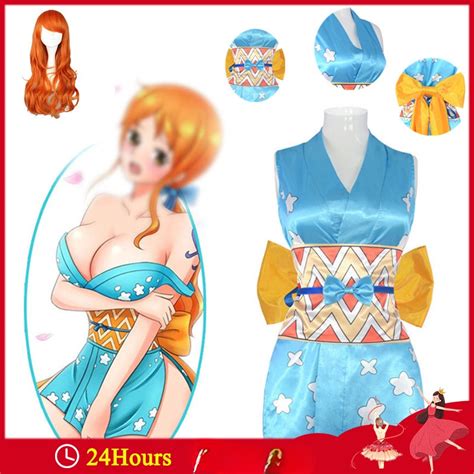 Anime One Piece Nami Wano Cosplay Kimono Para As Mulheres Yukata