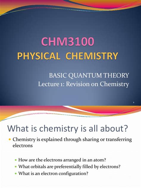 11 Chm3100 Basic Quantum Theory 1 Pdf Atoms Proton