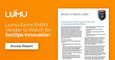 Cybersecurity Secops Securityoperations Vendortowatch Ema Lumu