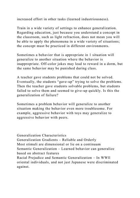 Generalization Discrimination And Stimulus Controlchapdocx