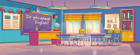 School Teacher Teaching English Language Vector Image
