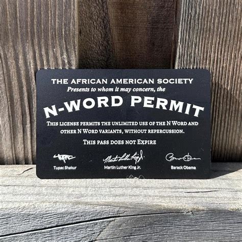 N Word Pass Novelty N Word Pass Card Durable Metal Gag Novelty T