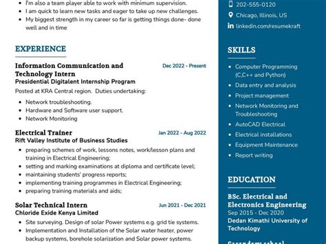 Graduate Electrical Engineer Cv Sample In 2025 Resumekraft