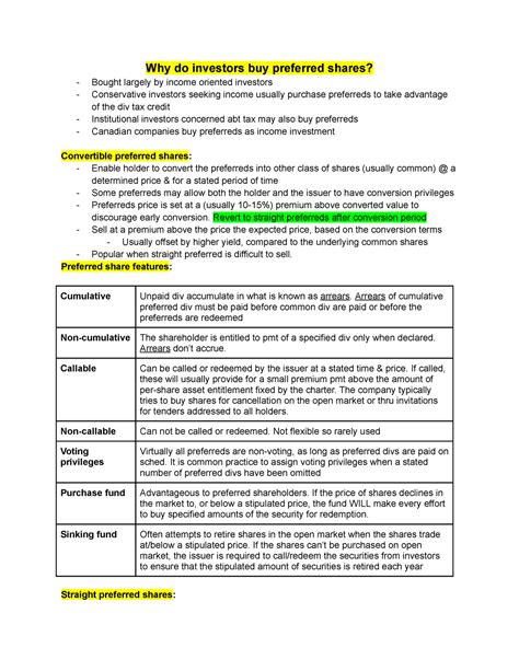 Week 12 Chapter 8 Lecture Notes 1 Why Do Investors Buy Preferred