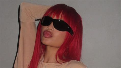 See Kylie Jenner Return To Her King Kylie Era In A Bright Red Wig