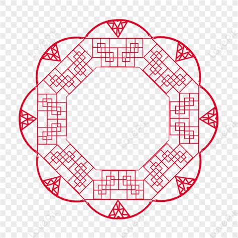 Red Polygonal Decorative Pattern Octagon Polygon Decorative Pattern